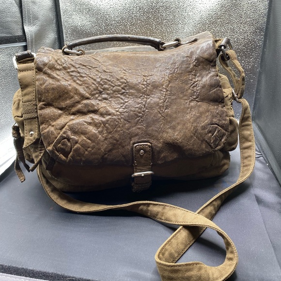GAP | Bags | 65 Gap Messenger Bag Olive Green And Goat Leather And ...